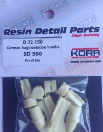 Kora Models D72150 German fragmentation bombs SD 500 2pcs