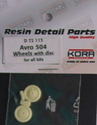Kora Models D72113 Avro 504 wheels with disc