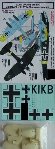Kora Models CSD7276 Heinkel He-111H-6 Schneekufen set Luftwaffe on ski