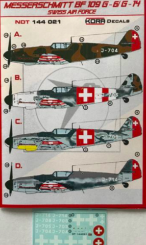 Kora Models NDT144021 Messerschmitt Bf-109G-6/14 Swiss