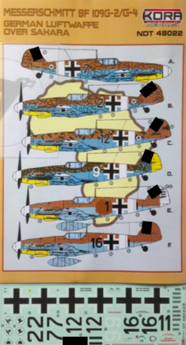 Kora Models NDT48022 Messerschmitt Bf 109G-2/G-4 over Sahara
