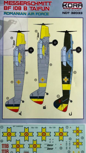 Kora Models NDT32033 Messerschmitt Bf 108B Taifun Romanian AF