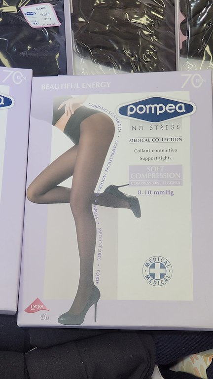 Pompea hulahopke za vene, 70 Dena, soft compression NERO