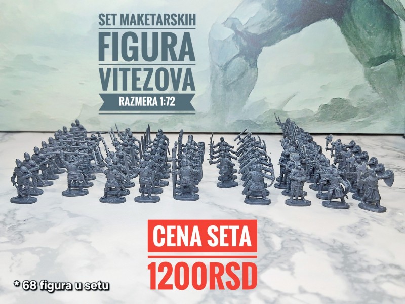 Set maketarskih figura vitezova razmera 1:72 tamne