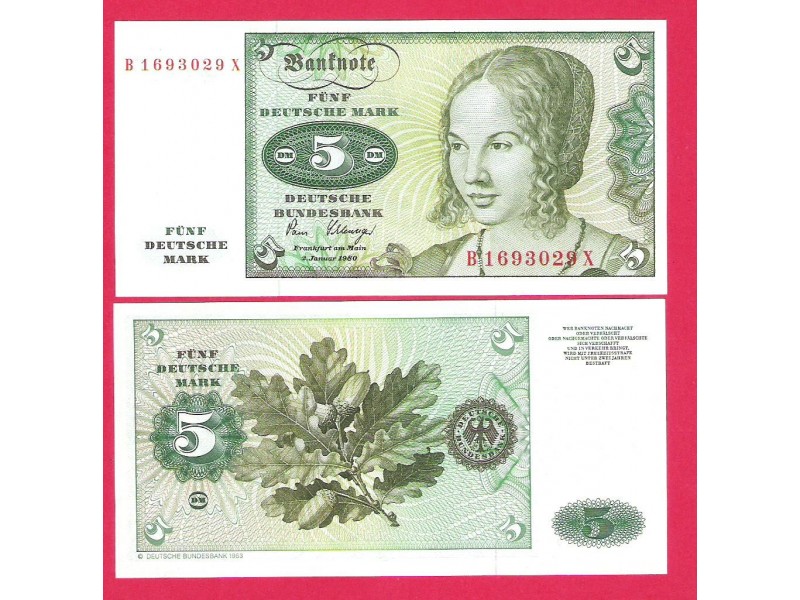 Nemacka 5 Maraka 1980 godina unc