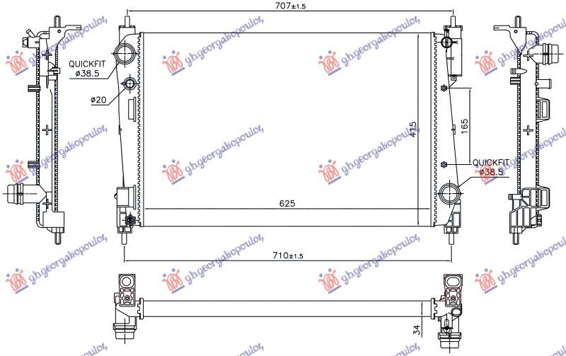 HLADNJAK MOTORA 1.3 JTD-CDTI (62x39.5) 55KW (NISSENS)