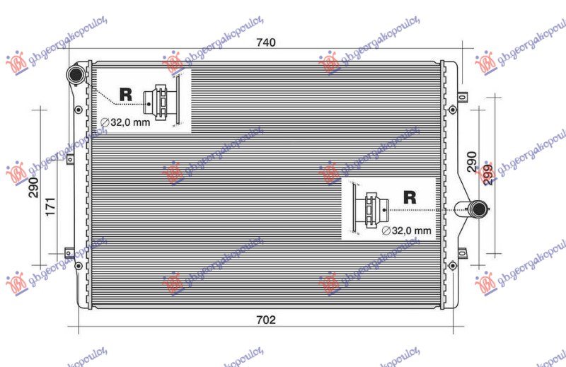 HLADNJAK MOTORA 2.0 TFSi BENZIN - 2.0 TDi DIZEL (650x450) (NISSENS)