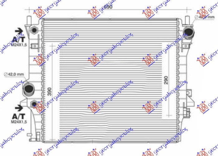 HLADNJAK MOTORA 2.5/3.0/4.0/4.2 (AUTOMATSKI) (+/-AC) (572x508) (NISSENS)