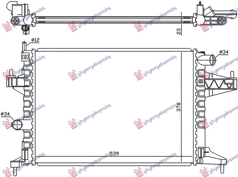 HLADNJAK MOTORA 1.4/1.8 (MAN) (+/-AC) (54x38) DIJAGONALNO (NISSENS)