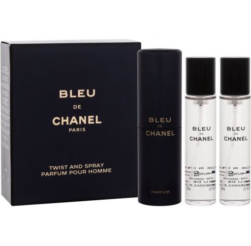 Chanel Bleu De Chanel Parfum M 3x20ml (refills + purse) Twist and Spray