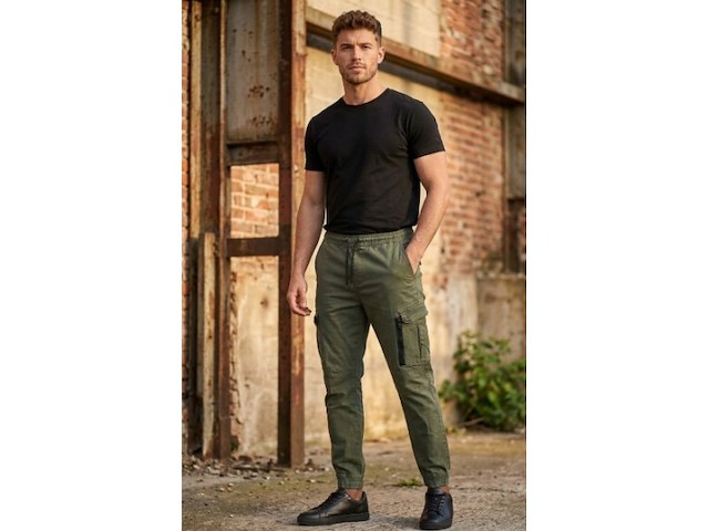 TERRANOVA Cargo Pantalone – Maslinaste sa 8 Džepova! P
