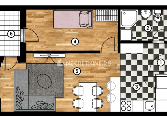 Novogradnja, dvosoban stan, 42,72m2, Nova Pazova