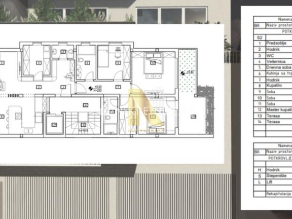 Četvoroiposoban stan u urbanoj vili u Petrovaradinu - Krovna terasa 140m2