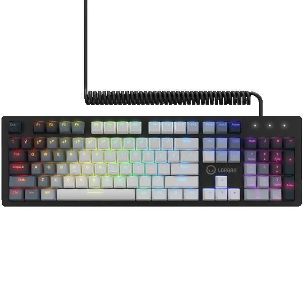 LORGAR Azar 514, Wired mechanical gaming keyboard, RGB backlight, 1680000 colour variations, 18 modes, keys number: 104, 50M clicks, linear