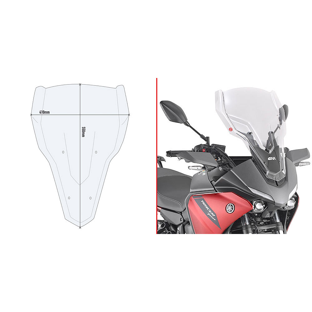 Vizir providni GIVI Yamaha TRACER 7 ( 20-24 ) D2148ST