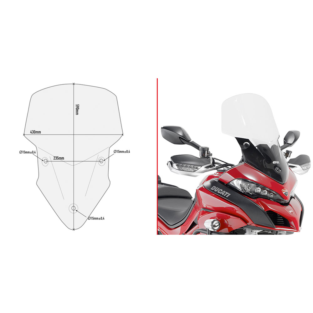 Vizir providni GIVI Ducati Multistrada 950 / 1200 / 1260 D7406ST