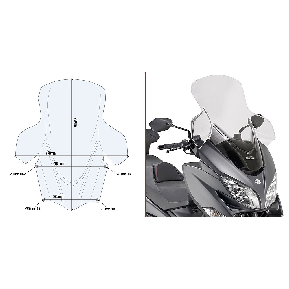 Vizir providni GIVI Suzuki Burgman 400 (17-24) D3115ST