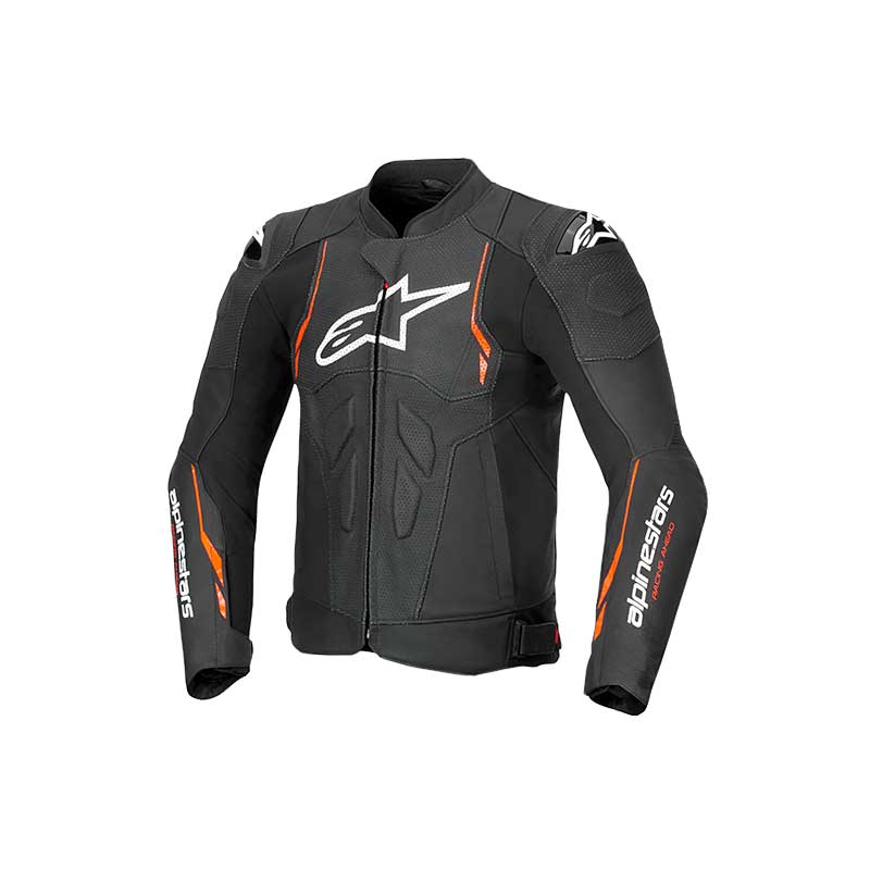 ALPINESTARS DUSK AIRFLOW KOŽ JAKNA CRN/FLU-CRV