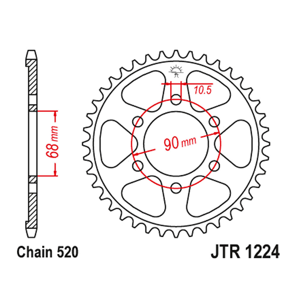 Lančanik zadnji JT JTR1317-43 (525) 43 zuba