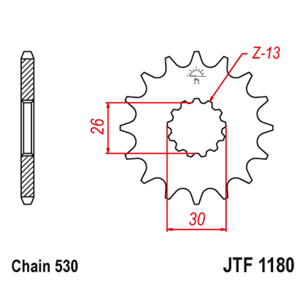 Prednji lančanik JT JTF1180-18 (530) 18 zuba