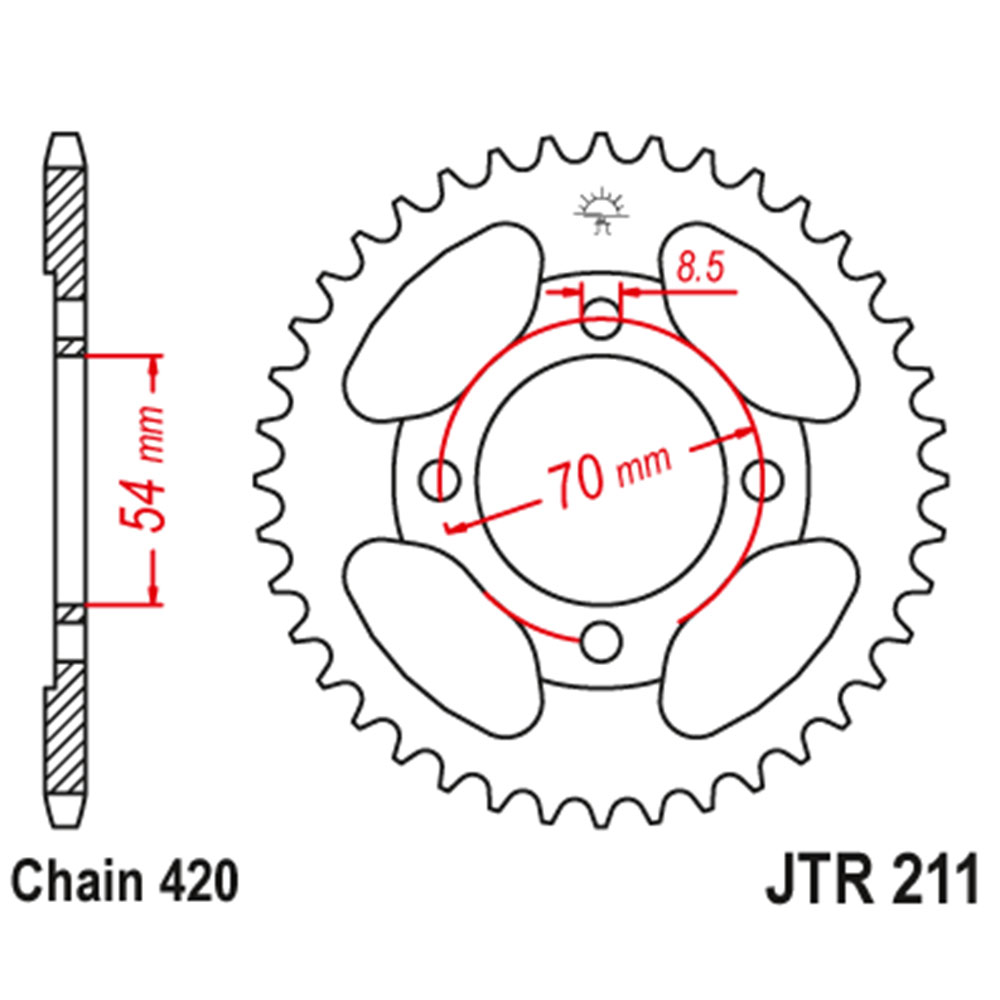 Lančanik zadnji JT JTR211-36 (420)36 zuba