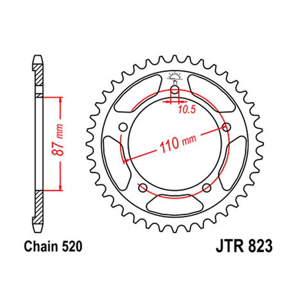 Lančanik zadnji JT JTR823-46 (520) 46 zuba