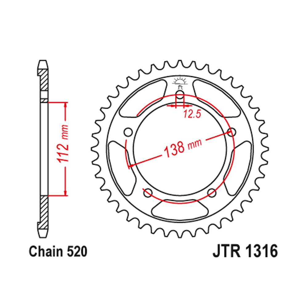 Lančanik zadnji JT JTR1316-39 (520) 39 zuba