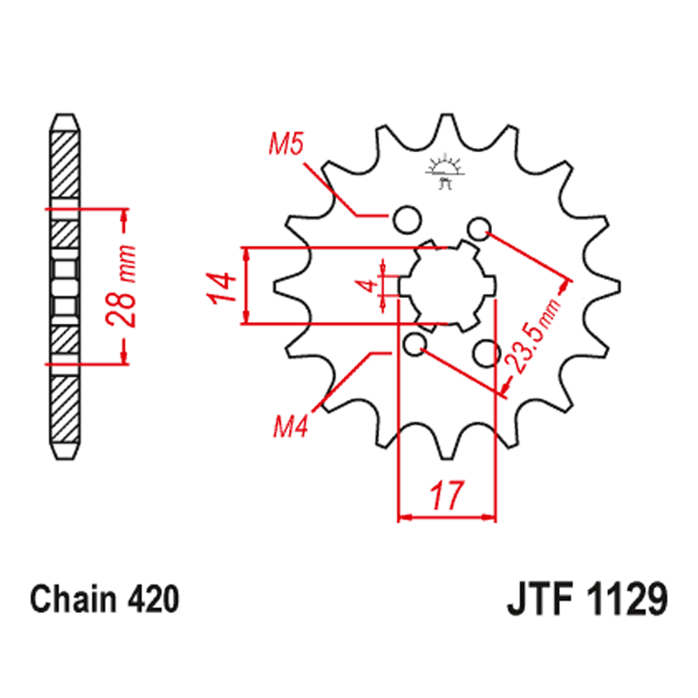 Lančanik prednji JT JTF1129-12 (420)12 zuba – zamena za JTF1128