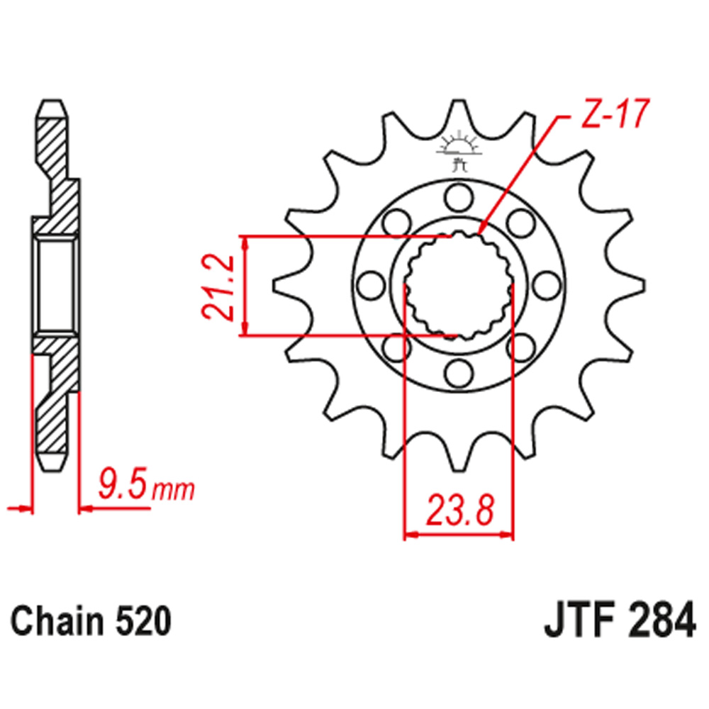 Lančanik prednji JT JTF284-14SC (520)14 zuba