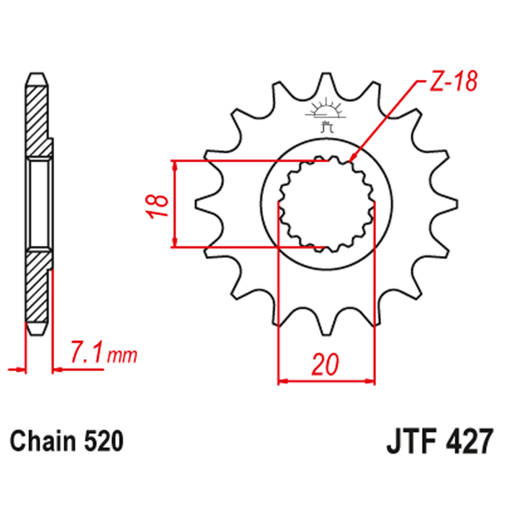 Lančanik prednji JT JTF427-12SC (520)12 zuba