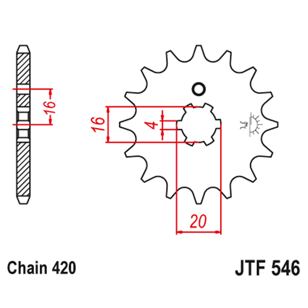 Lančanik prednji JT JTF546-14 (420)14 zuba