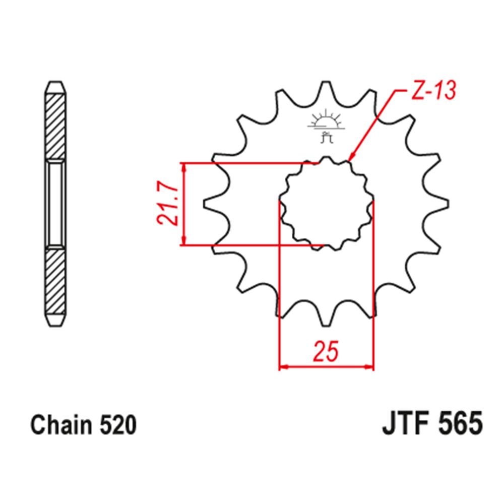 Lančanik prednji JT JTF565-15-50-32006 (520)15 zuba