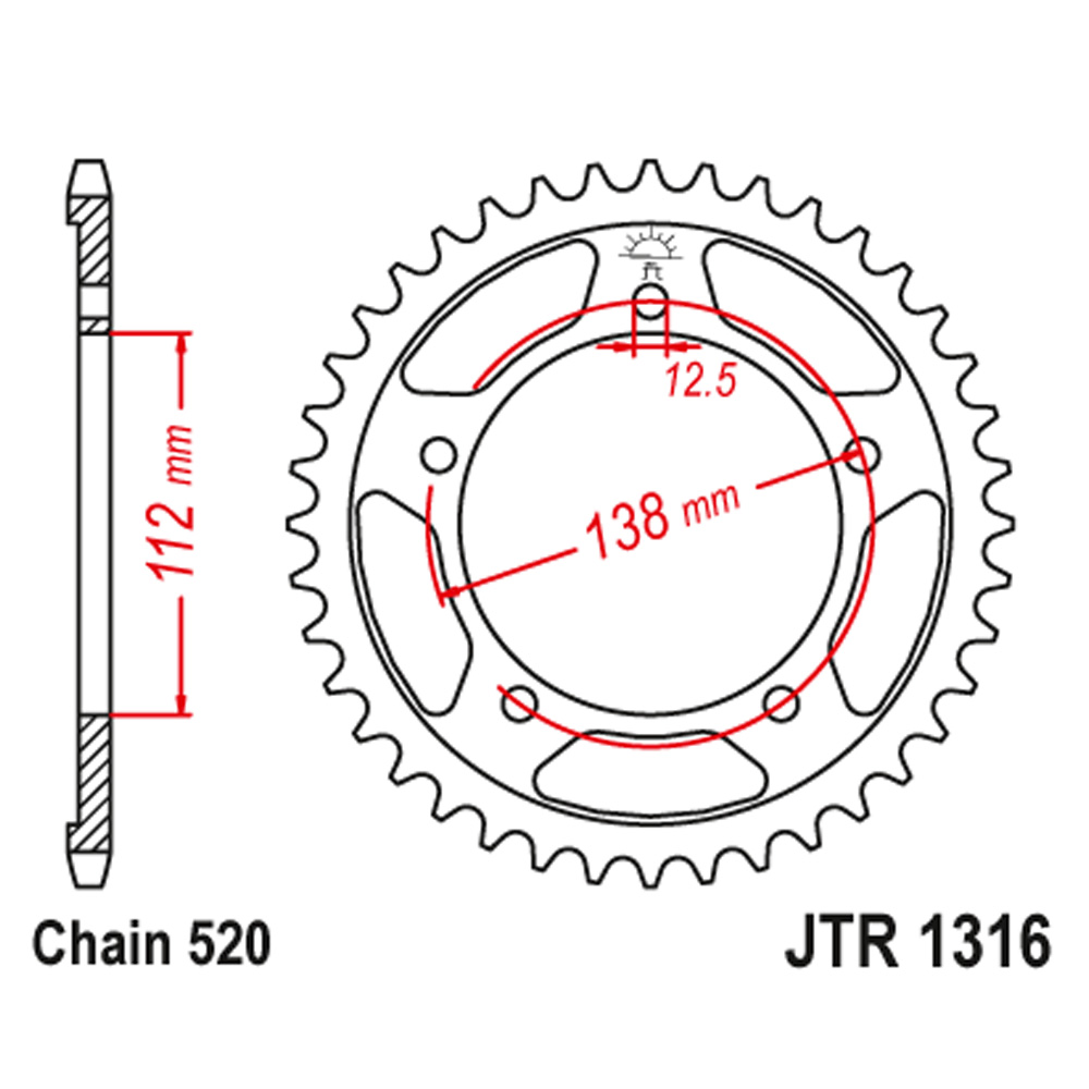 Lančanik zadnji JT JTR1316-41 (520)41 zub