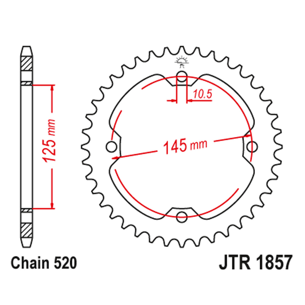 Lančanik zadnji JT JTR1857-45 (520)45 zuba