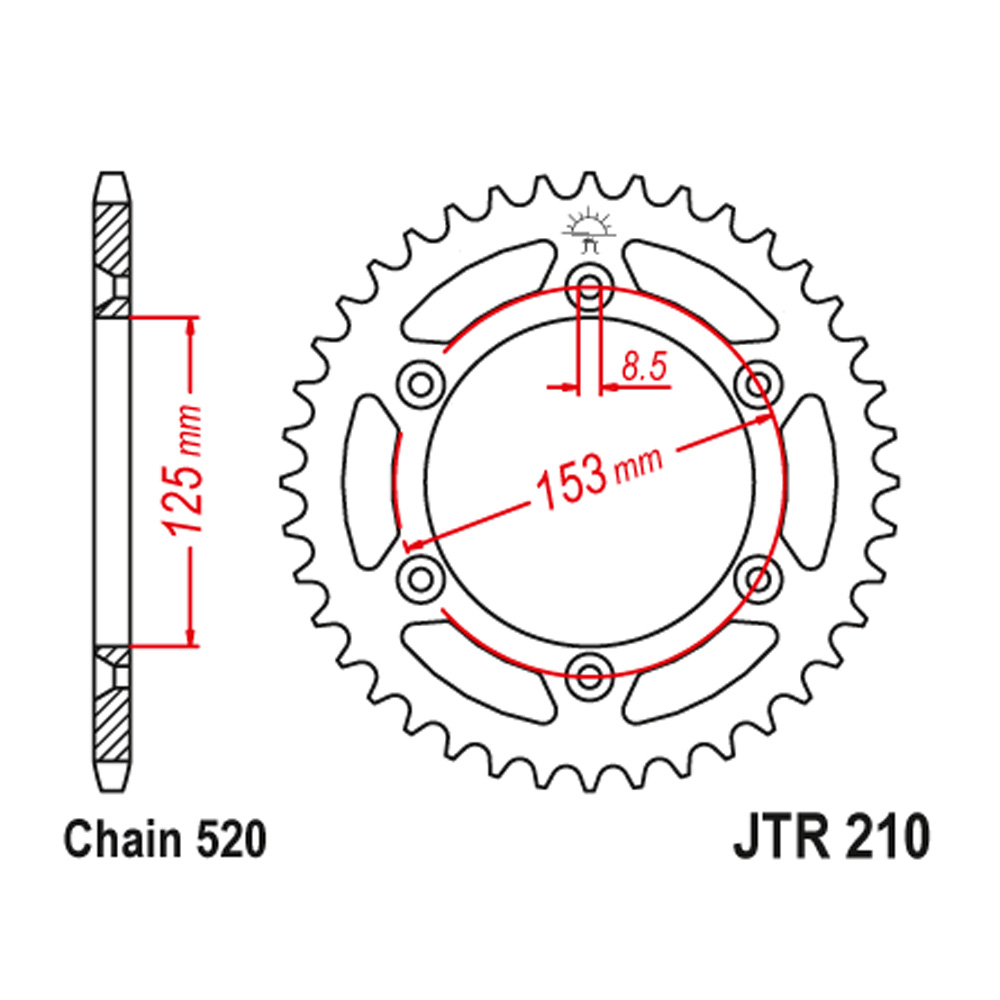 Lančanik zadnji JTR210-50 (520)50 zuba