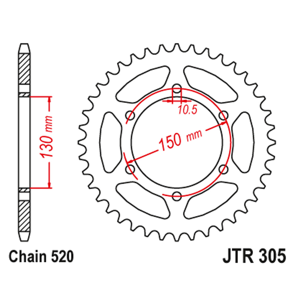 Lančanik zadnji JT JTR305-46 (520)46 zuba