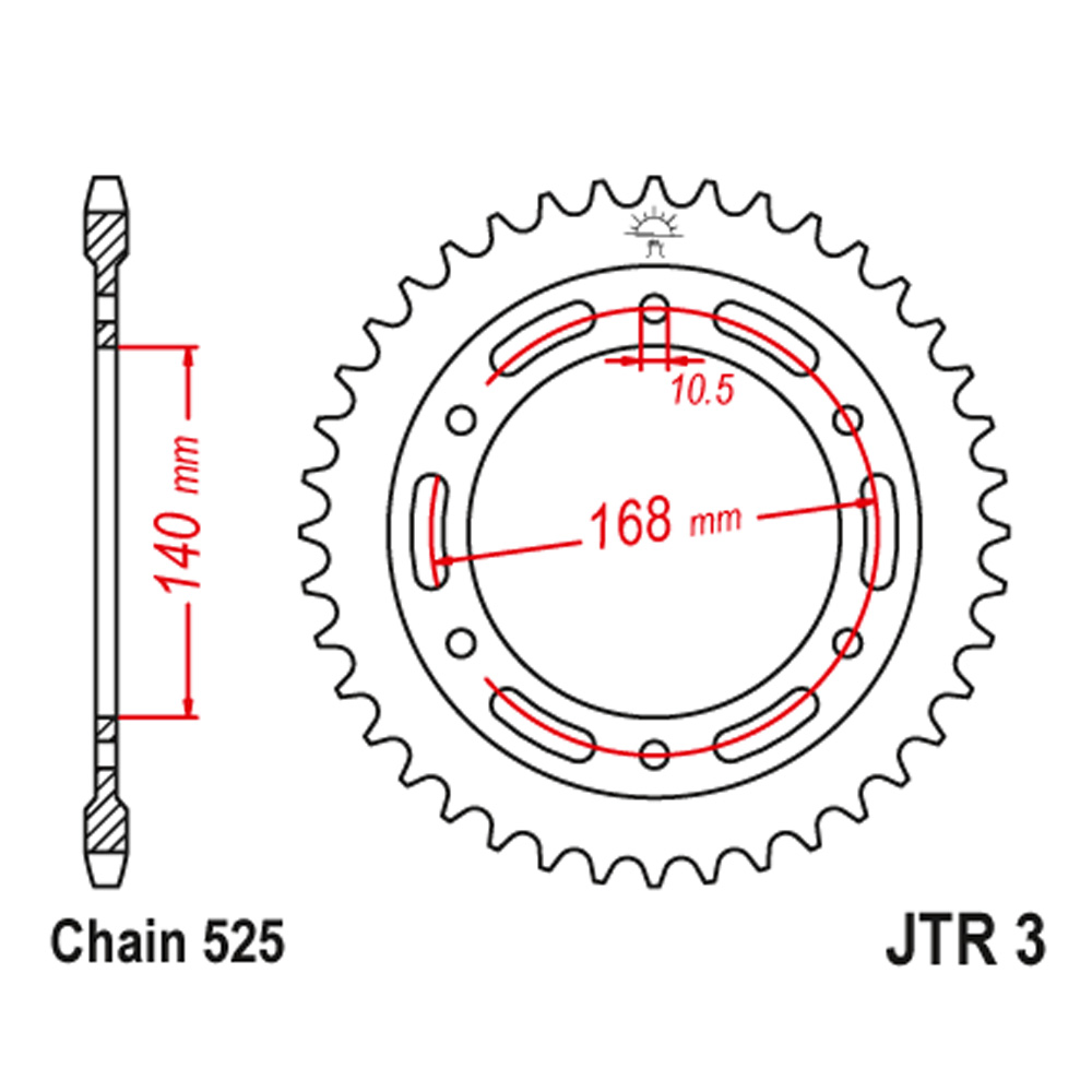 Lančanik zadnji JT JTR3-42 (525)42 zuba