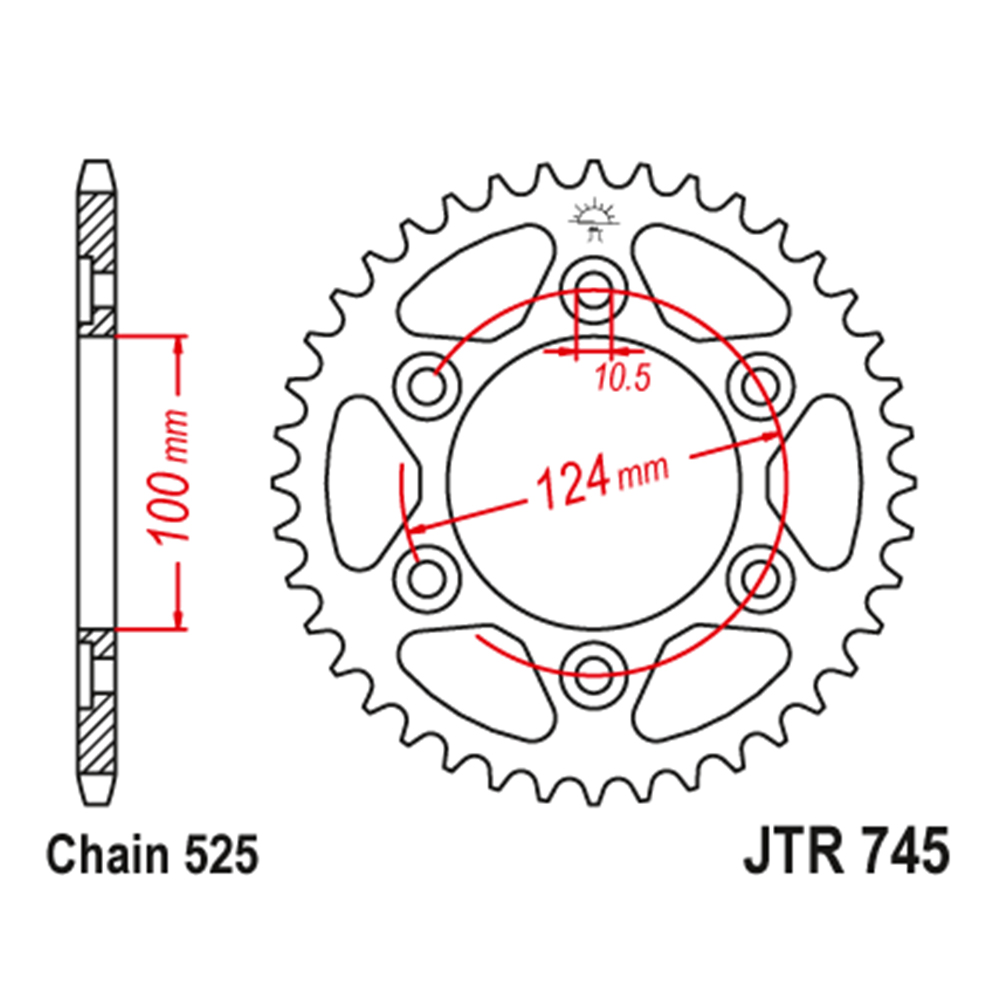 Lančanik zadnji JT JTR745-38 (525)38 zuba