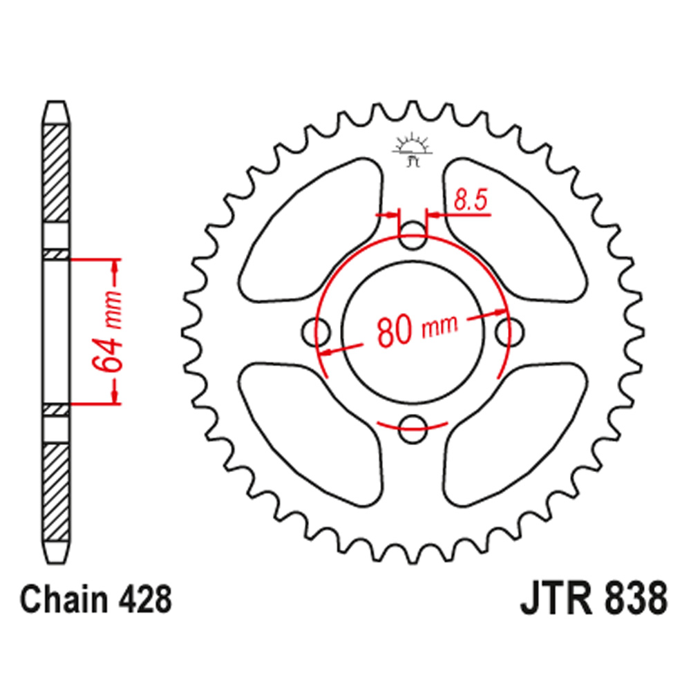 Lančanik zadnji JT JTR838-38-50-15015 (428)38 zuba