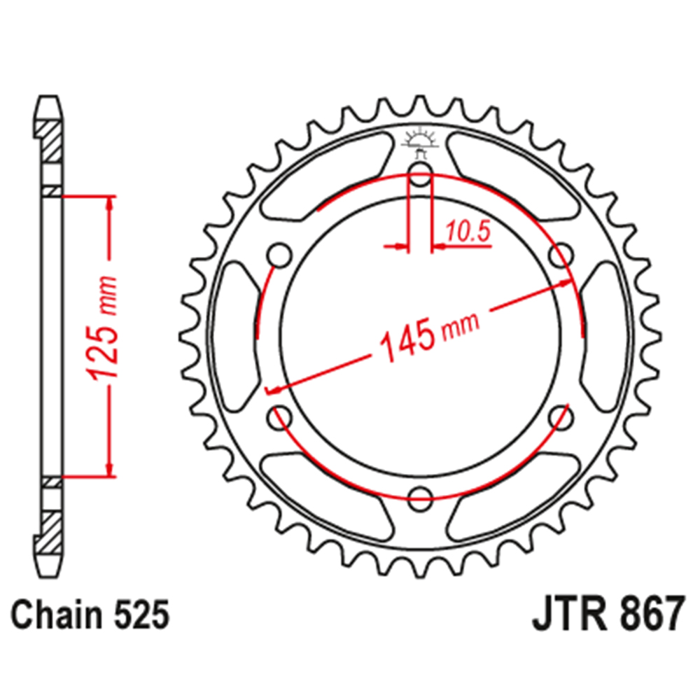 Lančanik zadnji JT JTR867-43-50-29009 (525)43 zuba