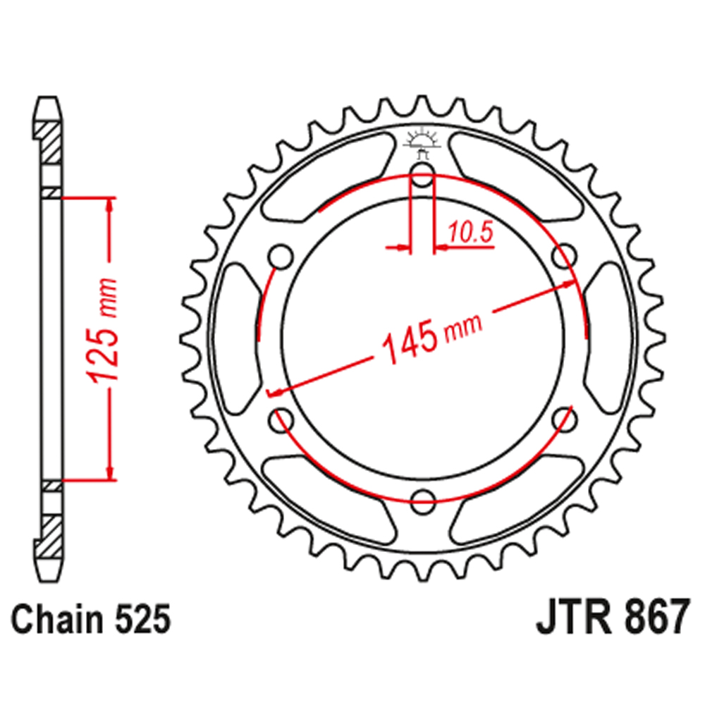 Lančanik zadnji JT JTR867-44-50-29009 (525)44 zuba