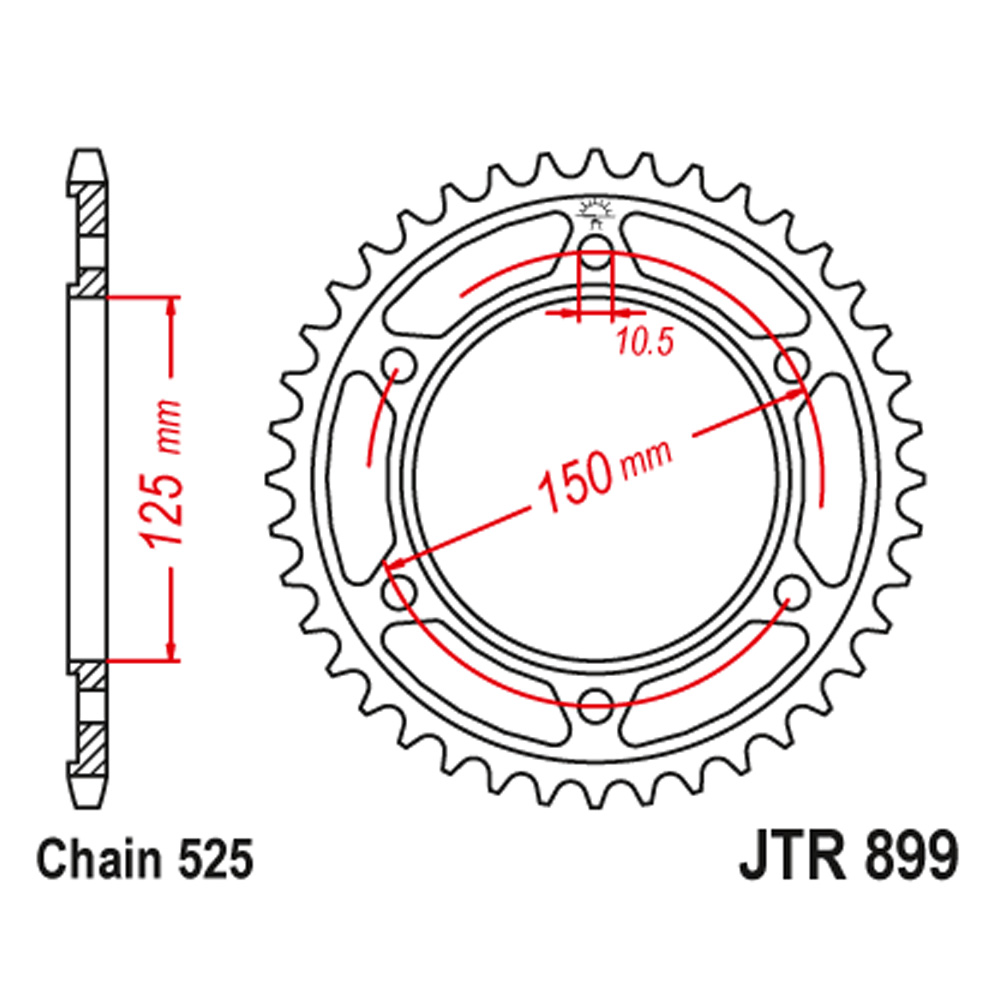 Lančanik zadnji JT JTR899-45 (525)45 zuba