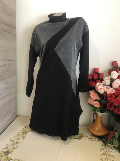 LC Waikiki crna sa srebrom haljina 36