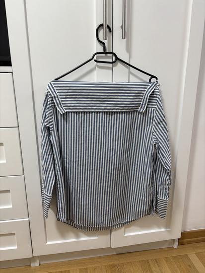 ZARA Striped Shirt – Off-shoulder opcija