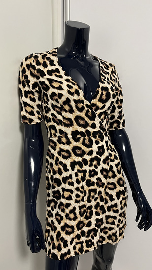 H&M leopard haljina na preklop XS