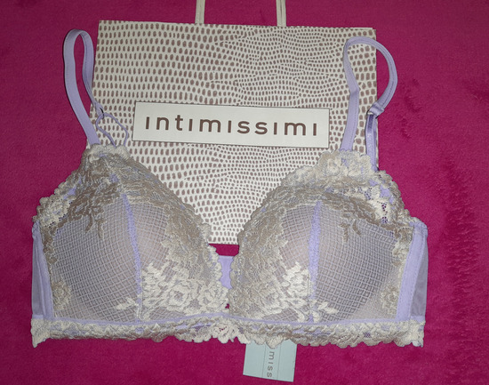 Intimissimi lila,beli čipka,til brus 75B NOVO!%