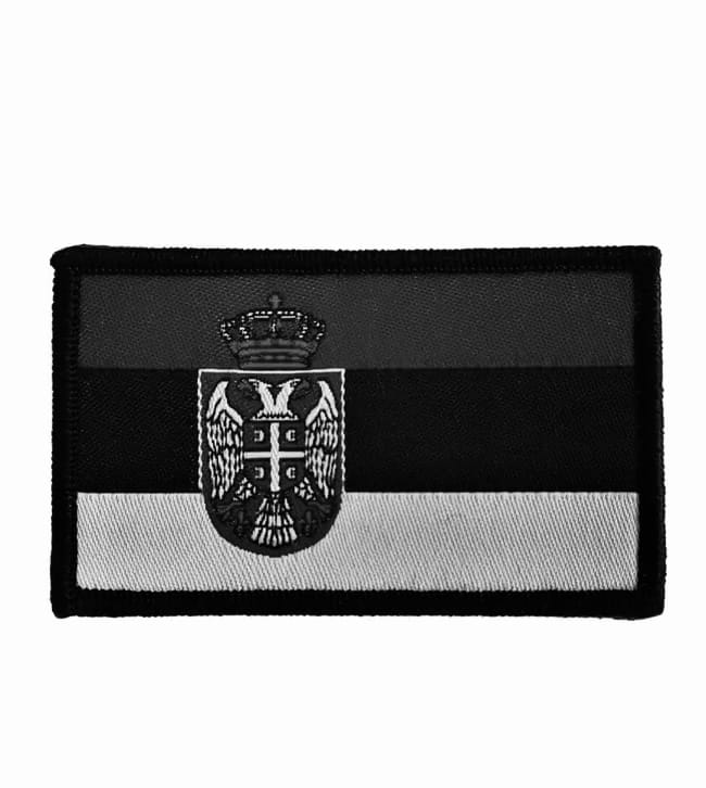 AMBLEM ZASTAVA SRBIJE CRNO-BELA DIGITALNI VEZ SA ČIČKOM
