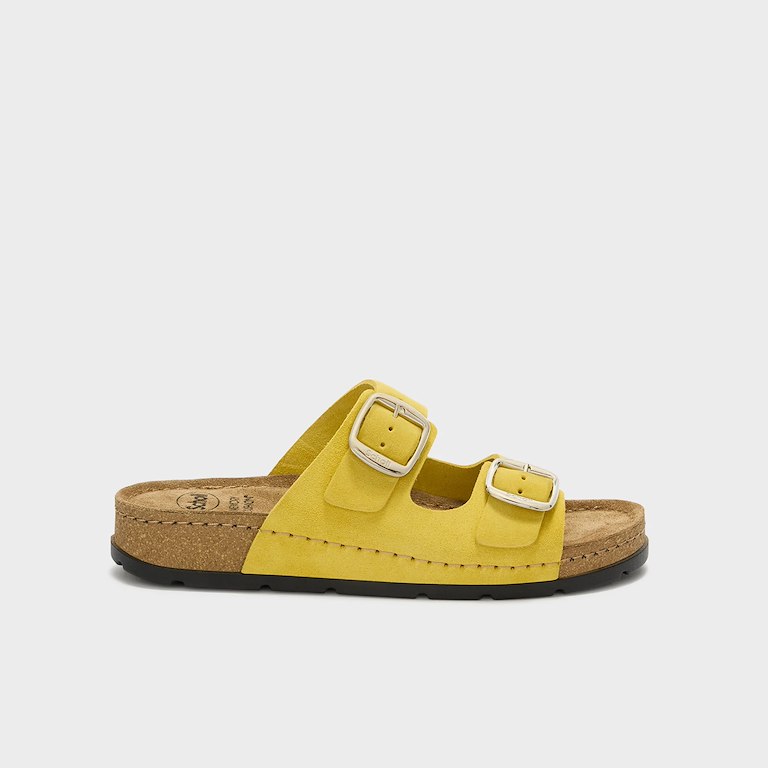 Scholl papuče Bora 2 buckles yellow