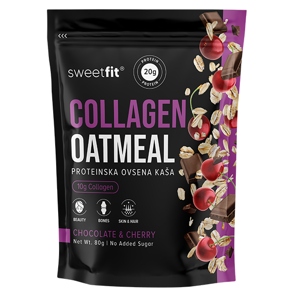 SweetFit Collagen Proteinska Kaša, 80g, Čokolada Višnja
