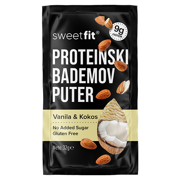 SweetFit Proteinski Bademov Puter, 32g, Vanila Kokos